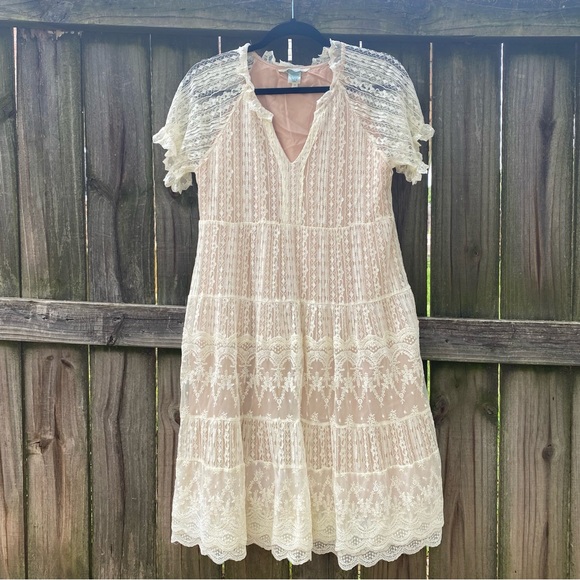 Sundance | Dresses | Sundance Creme Lace Midi Dress | Poshmark